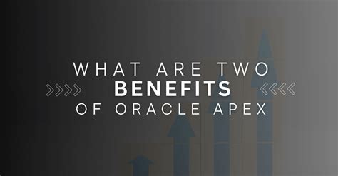What Are 2 Benefits Of Oracle Apex Insum