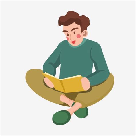 손으로 그린 캐릭터 소년 독서 책을 읽는 독서하는 사람 일러스트 책 클립 아트 책을 읽는 소년 손으로 그린 소년 그림 Png 일러스트 및 Psd 이미지 무료 다운로드