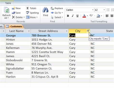 Access 2010 Sorting And Filtering Records