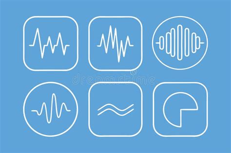 Sound Waves Line Icons Set Vector Illustration Stock Illustration Illustration Of Signal