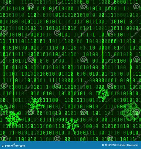 Green Color Code Streams Glowing On Screen Vector Matrix Style Stock