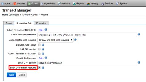 Enable Deprecated Features
