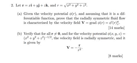 solved 2 let r xi yj zk and r x2 y2 22 a given