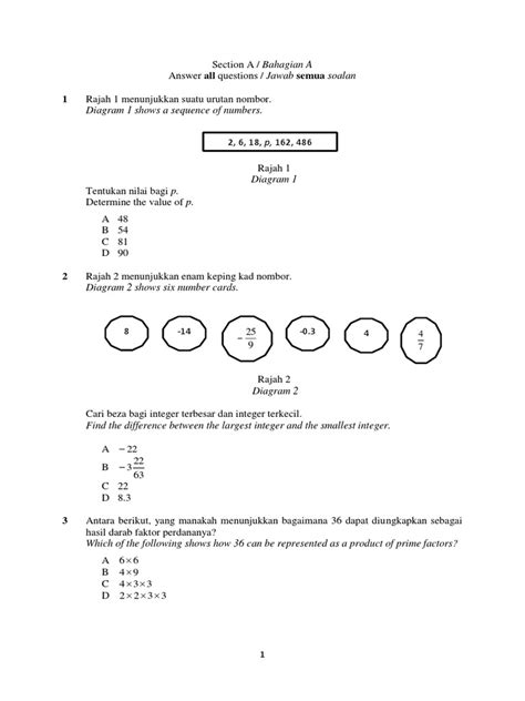 Template Soalan Trial Math Pt3 Pdf