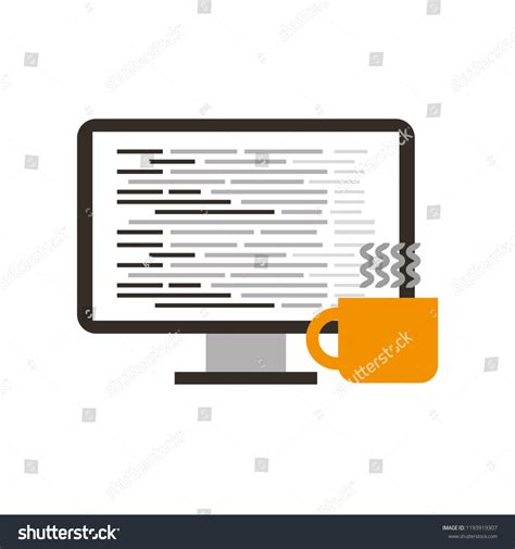 Computer Software Coffee Cup Coding Web Stock Vector Royalty Free 1193919307 Shutterstock