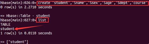 Hbase分布式数据库操作与编程——hbase 练习、hbase Shell数据库表创建、hbase Shell数据访问操作、hbase Java Api编程当运行命令put