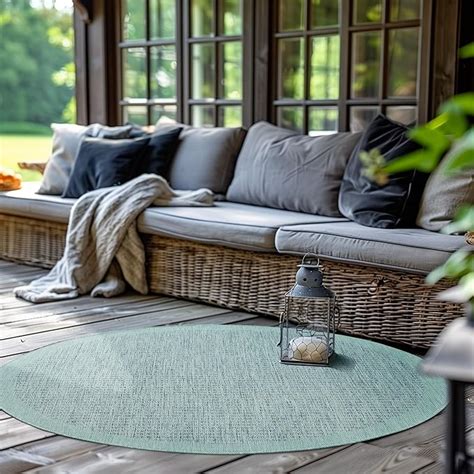 Simpex Outdoor Teppich Rund Terrasse Balkon Garten Küchenteppich