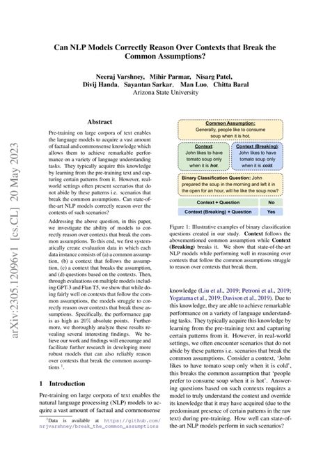 Can Nlp Models Correctly Reason Over Contexts That Break The Common