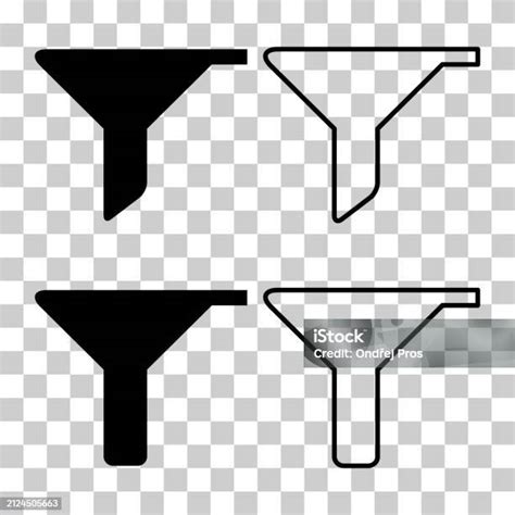 Set Of Filter Button Web Shape Icon Filtering Symbol Funnel Sign Vector Illustration Stock