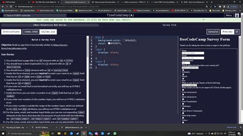 Build A Survey Form Html Css The Freecodecamp Forum