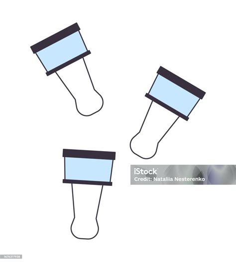 Binder Clip Flat Line Color Isolated Vector Object Stock Illustration Download Image Now