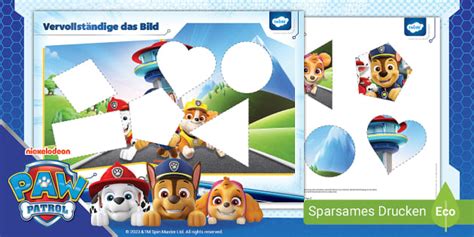 Paw Patrol Vervollständige Das Bild Arbeitsblatt