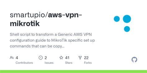 GitHub Smartupio Aws Vpn Mikrotik Shell Script To Transform A Generic AWS VPN Configuration