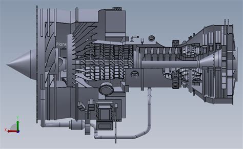 Roll Royce Trent 三转子风扇 SOLIDWORKS 2012 模型图纸下载 懒石网