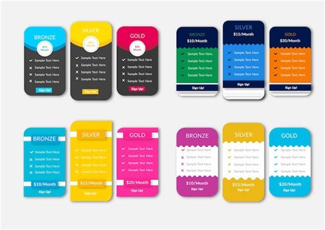 Premium Vector Website Pricing Purchase Comparison Table Design Template