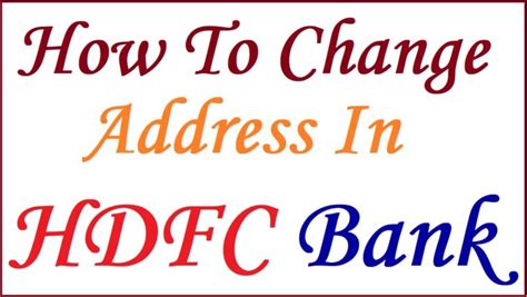 How To Change Address In HDFC Bank Account At HDFC Net Banking