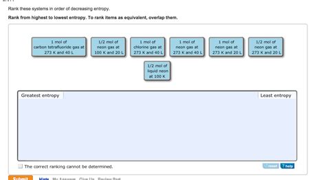 Solved Rank These Systems In Order Of Decreasing Entropy Chegg