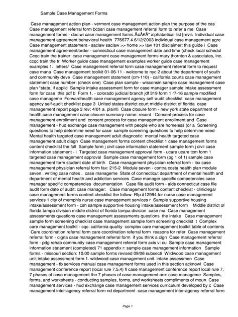 Fillable Online Ahphr Sample Case Management Forms Sample Case Management Forms Fax Email Print