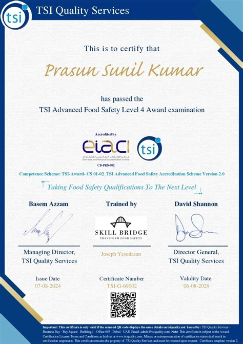 Prasun Sunil Kumar On Linkedin Achieving Level 4 Food Safety Certification Involved Mastering