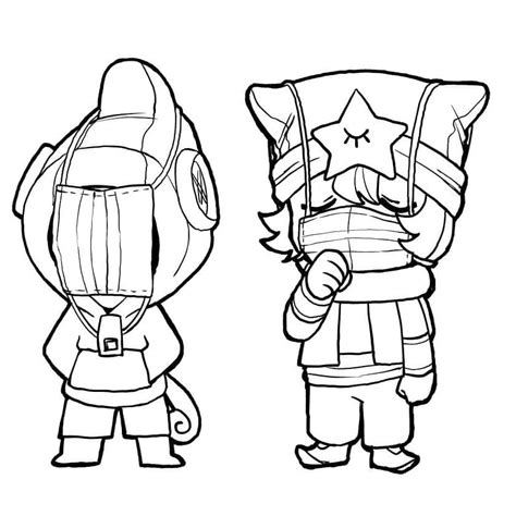 Coloriage Leon Et Sandy De Brawl Stars Télécharger Et Imprimer