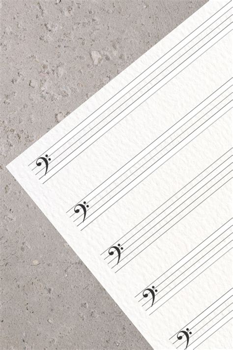 Printable Blank Bass Clef Sheet Music Notation Sheets Staff Stave Print