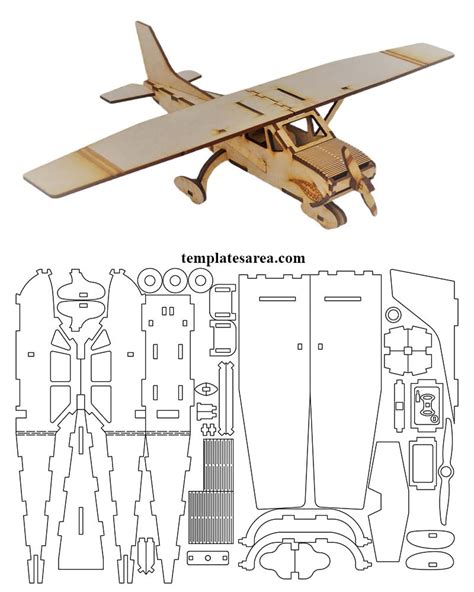 Free Cessna 172 Laser Cut 3d Model Airplane Template Templatesarea