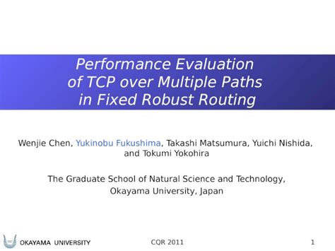 Ppt Performance Evaluation Of Tcp Over Multiple Paths In Fixed Robust