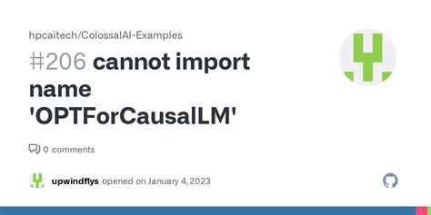 Cannot Import Name Optforcausallm · Issue 206 · Hpcaitechcolossalai Examples · Github