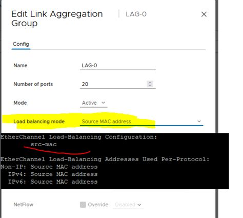 Distributed Switch Load Balancing Mode Between Switch And Vmware