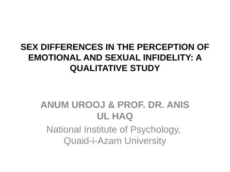 Pdf Sex Differences In The Perception Of Emotional And Sexual Infidelity A Qualitative Study