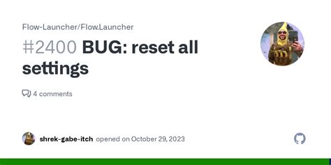 Bug Reset All Settings · Issue 2400 · Flow Launcherflowlauncher