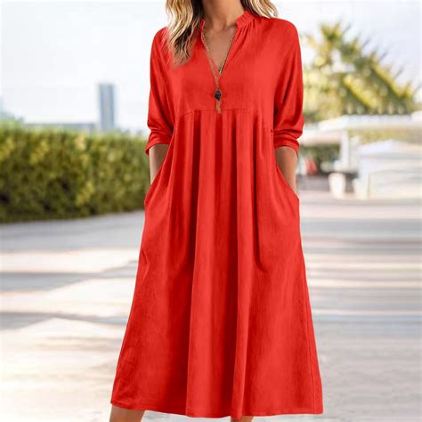 Elegant Solid Color Casual Dress For Women Soft Flowy Everyday Wear