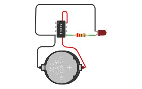 Circuit Design Blink W Attiny Tinkercad