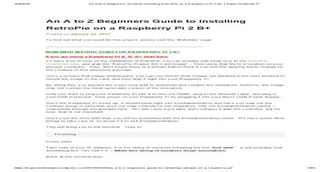 Pdf Beginners Guide To Installing Retropie On A Raspberry Pi 2 B S