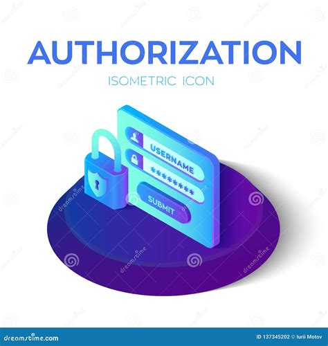 Authorization Login With Password Lock Icon Isometric Icon Of Access
