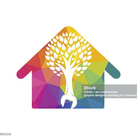 렌치 트리 벡터 로고 디자인 서식 파일입니다 정비공 로고 디자인 개념 벡터 건강한 생활방식에 대한 스톡 벡터 아트 및 기타