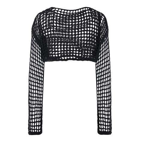 Черная укороченная кофта сетка A T Jeans — купить в интернет магазине Lio