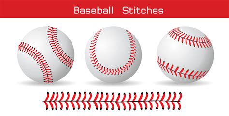 Baseball Stitches On A White Background Vector Design 7582196 Vector