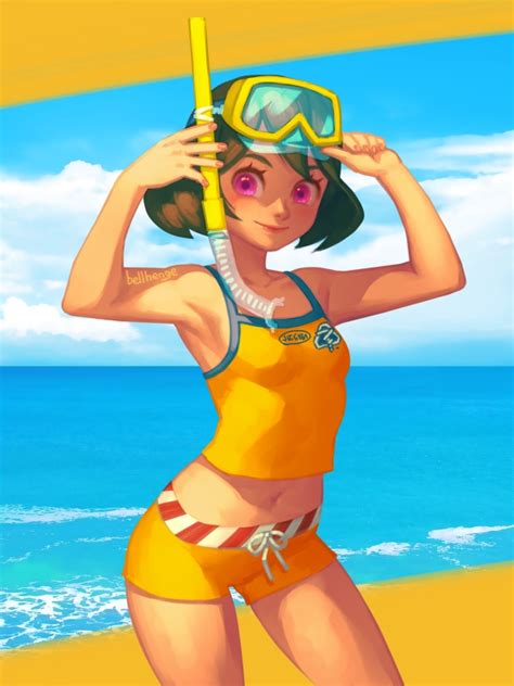 Bellhenge Mechanica Arms Arms Game Girl Ahoge Armpits Beach Beanie Bikini Bikini