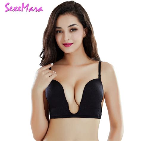 Buy 2018 High Quality Sexy Deep U Low Cut Push Up Demi Bra Women Lingerie