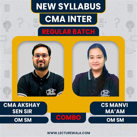 Cma Akshay Sen And Cs Manvi Maam Operations Management And Sm Classes For