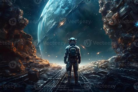 astronaut in outer space neural network ai generated 29613620 stock