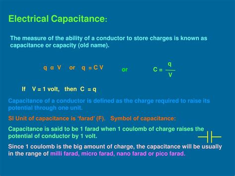 PPT Electrical Capacitance PowerPoint Presentation Free Download ID
