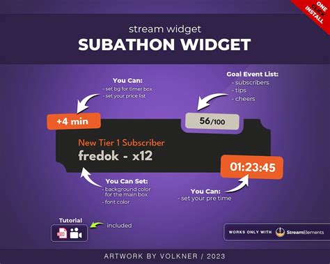 Twitch Subathon Stream Widget Customizable Event Rotator And Goal Widget Vtuber Overlay