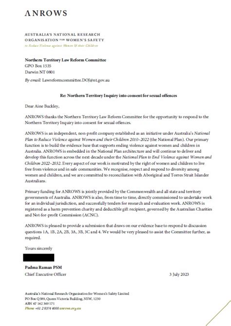 Inquiry Into Consent For Sexual Offences Northern Territory