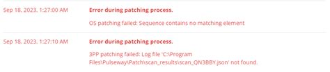 3rd Party Patching Failing Frequently Smscriptexception 3 Error In