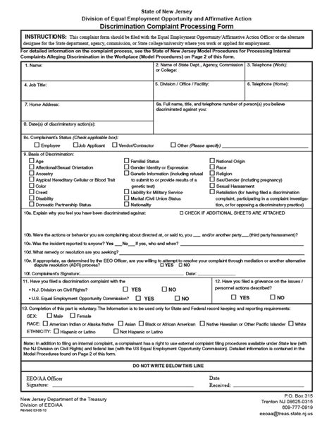 Eeoc Complaint Form Templates 5 Free Sample Example