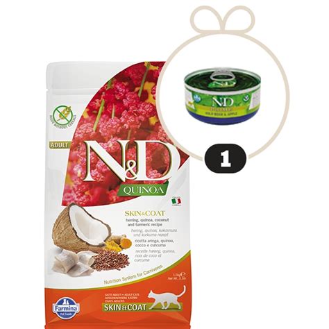 Farmina Nandd Quinoa 1 5 კგ საჩუქარი კატის მშრალი საკვები ქაშაყის ხორცით Veli Store