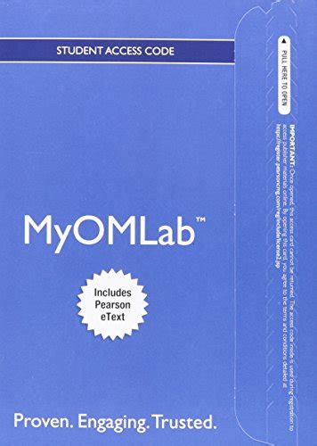 New Myomlab With Pearson Etext Access Card For Operations Management Heizer Jay Render