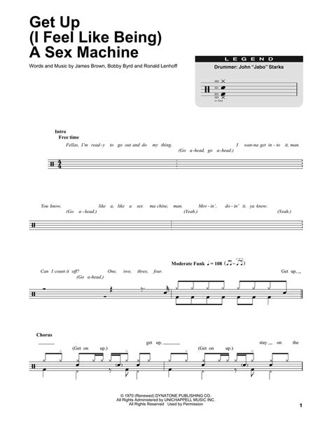 Get Up I Feel Like Being A Sex Machine James Brown Drum Sheet
